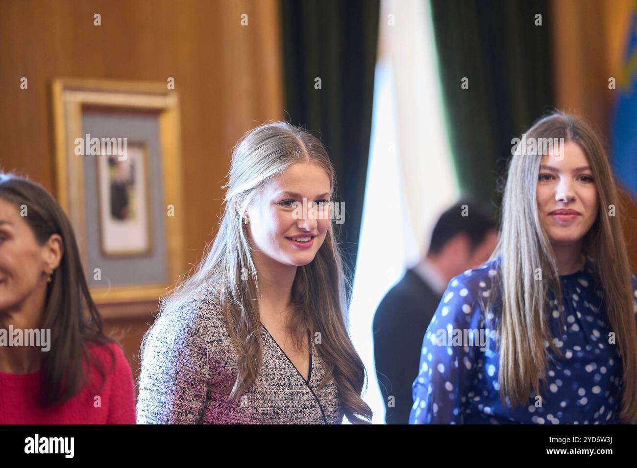 Oviedo, Spain. 25th Oct, 2024. Crown Princess Leonor, Princess Sofia ...