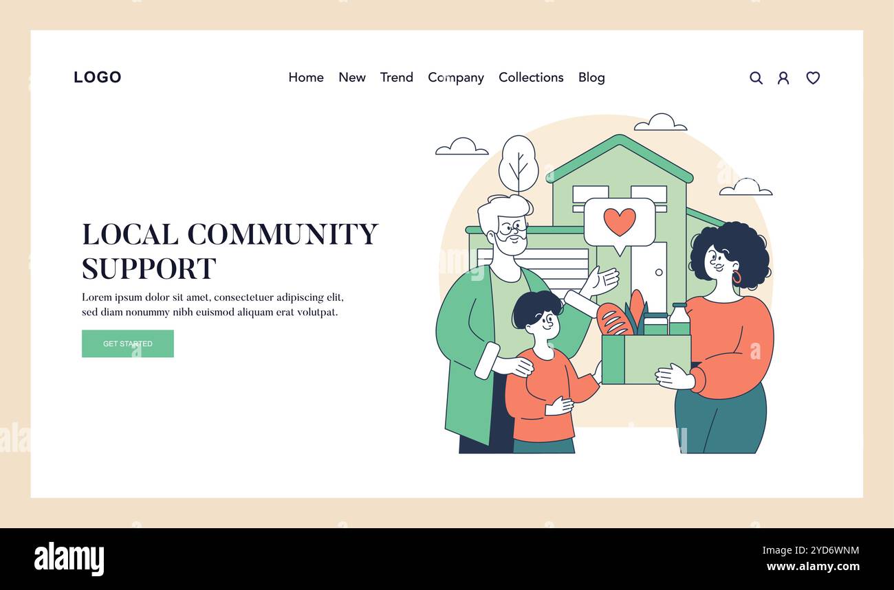 Giving Tuesday concept. Illustration of diverse people participating in a charity event ...