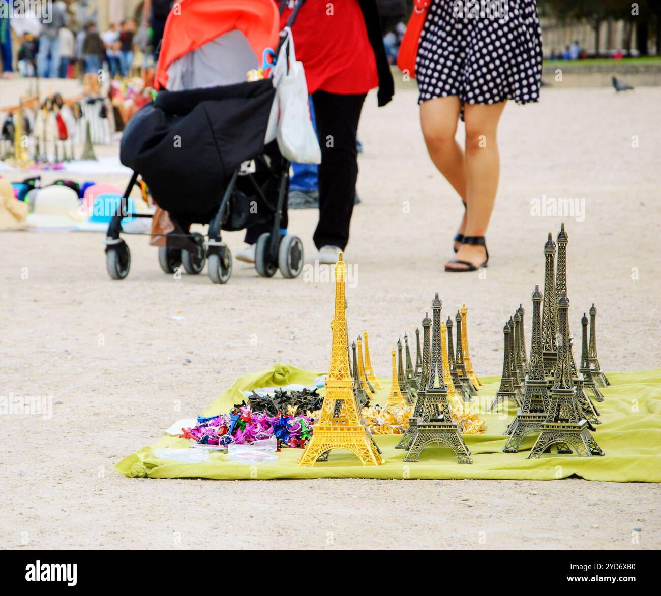Paris, France. Eiffel tower statuettes for sale in Tuileries garden ...