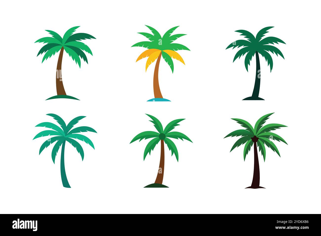 beautiful realistic palm tree vector bundle Stock Vector Image & Art ...