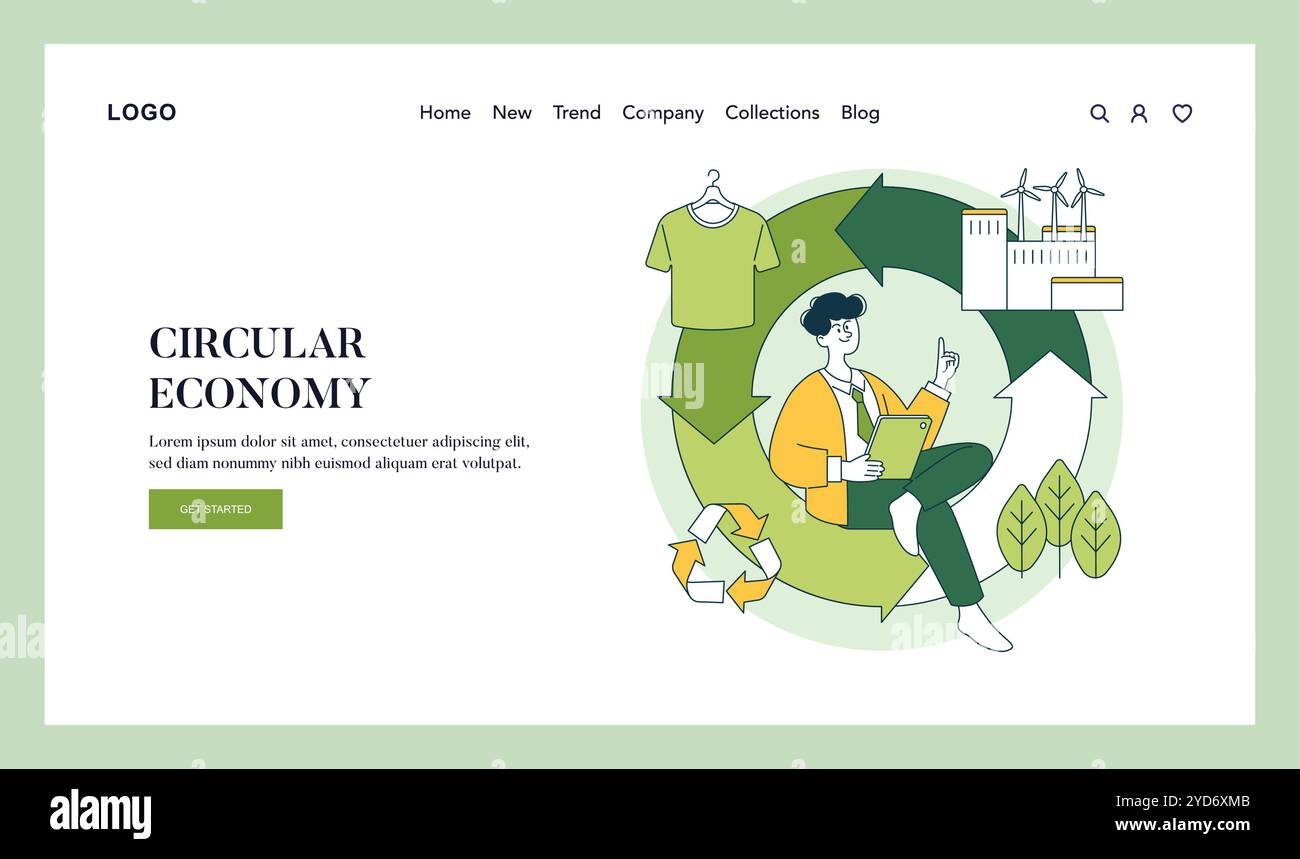 Eco-friendly fashion concept. Sustainable clothing life cycle within a ...