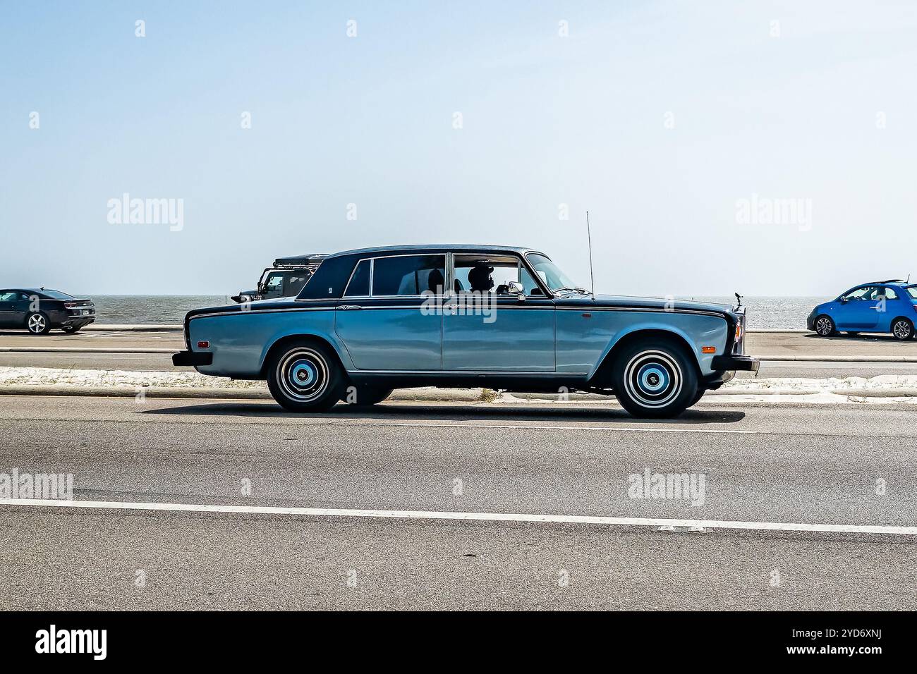 Gulfport, MS - October 04, 2023: Wide angle side view of a 1980 Rolls ...