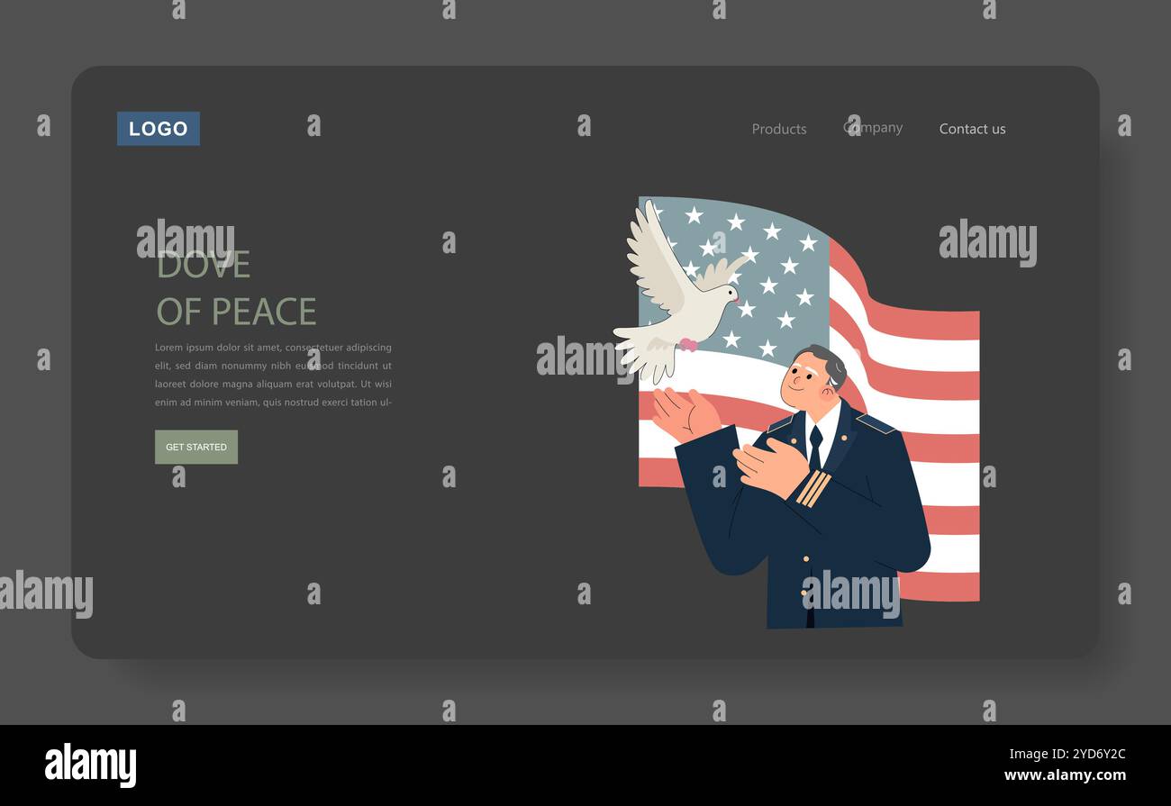 Veteran saluting illustration. A respectful soldier salutes with a dove ...