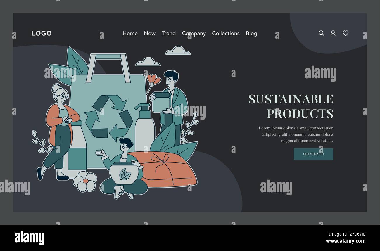 Eco-friendly shopping concept. Consumers choose sustainable products at ...