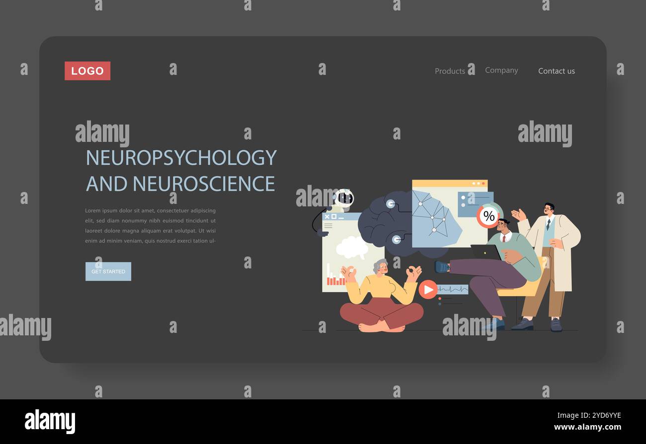 Neuropsychology concept. Scientists explore the human brain as a ...