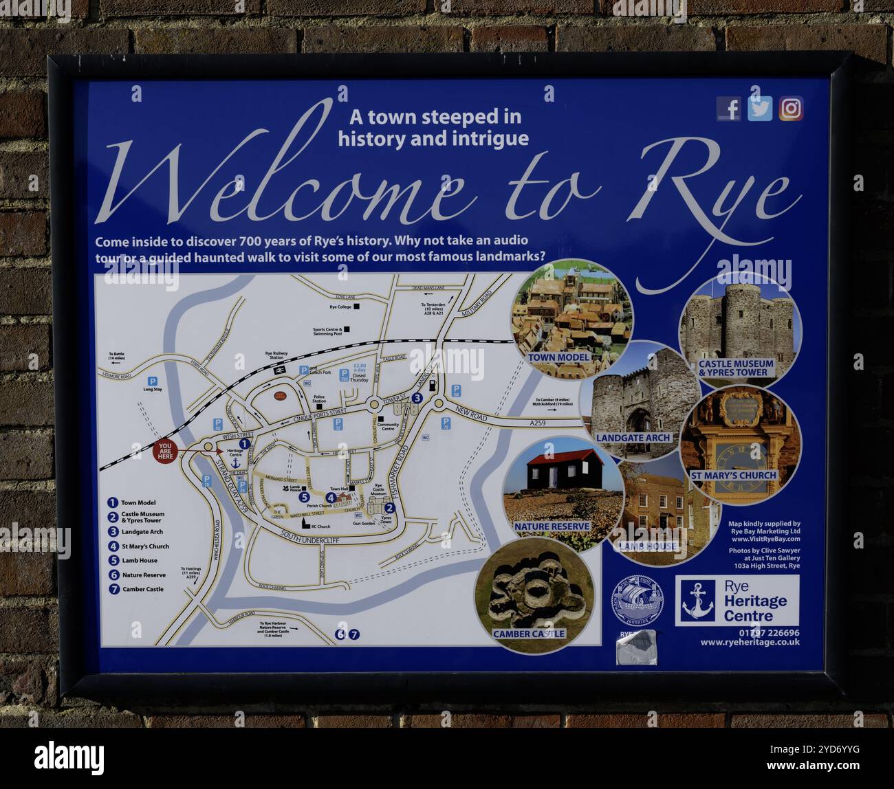 Welcome to Rye sign, Rye, East Sussex, England, UK Stock Photo - Alamy