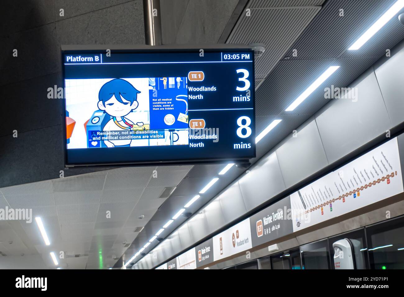 Medical disabilities warning call display on electronic screen showing ...