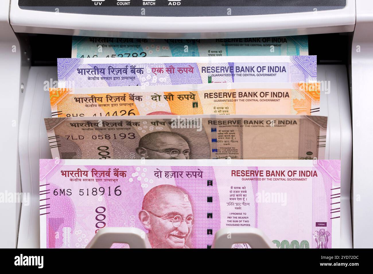 Indian rupee in a counting machine Stock Photo - Alamy