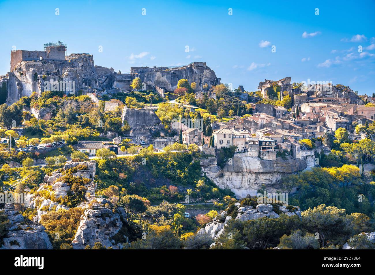 Les Baux de Provence scenic town on the rock view Stock Photo - Alamy
