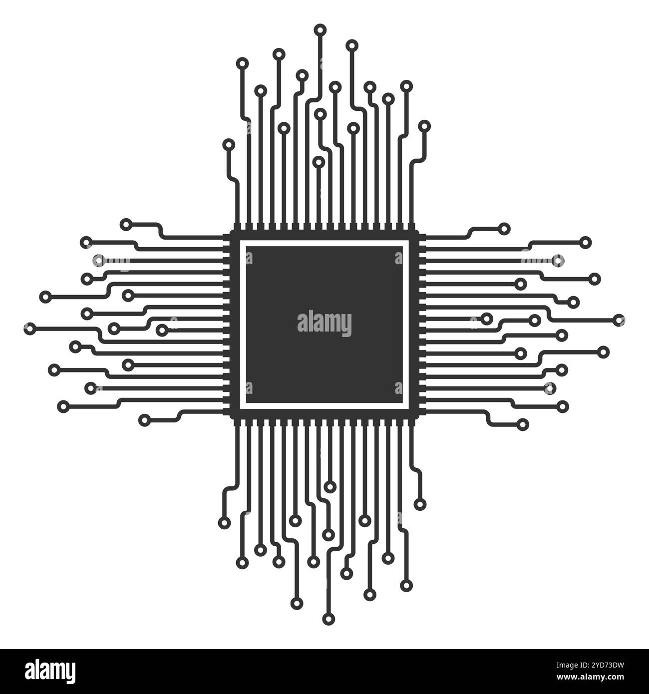 AI, CPU, GPU microchip icon, Machine learning micro chip symbol, ML icon, Artificial ...