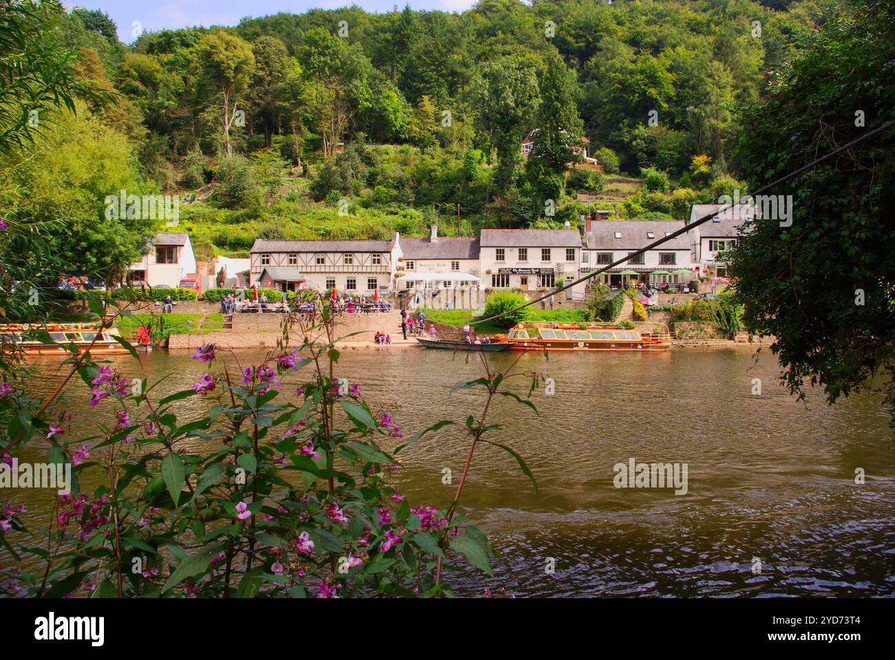 The Saracens head, Symonds Yat, from across the river Wye Stock Photo ...