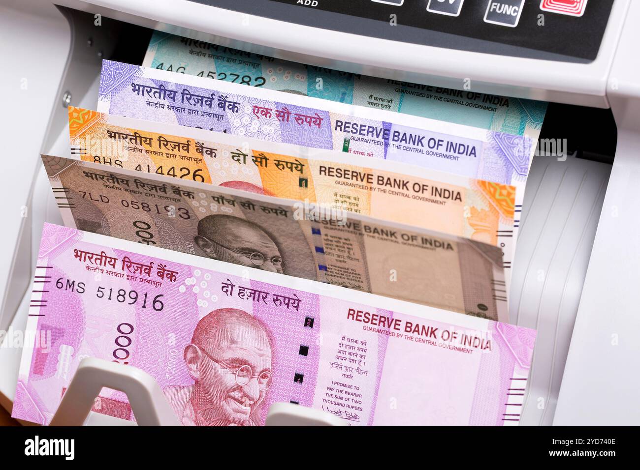 Indian rupee in a counting machine Stock Photo - Alamy