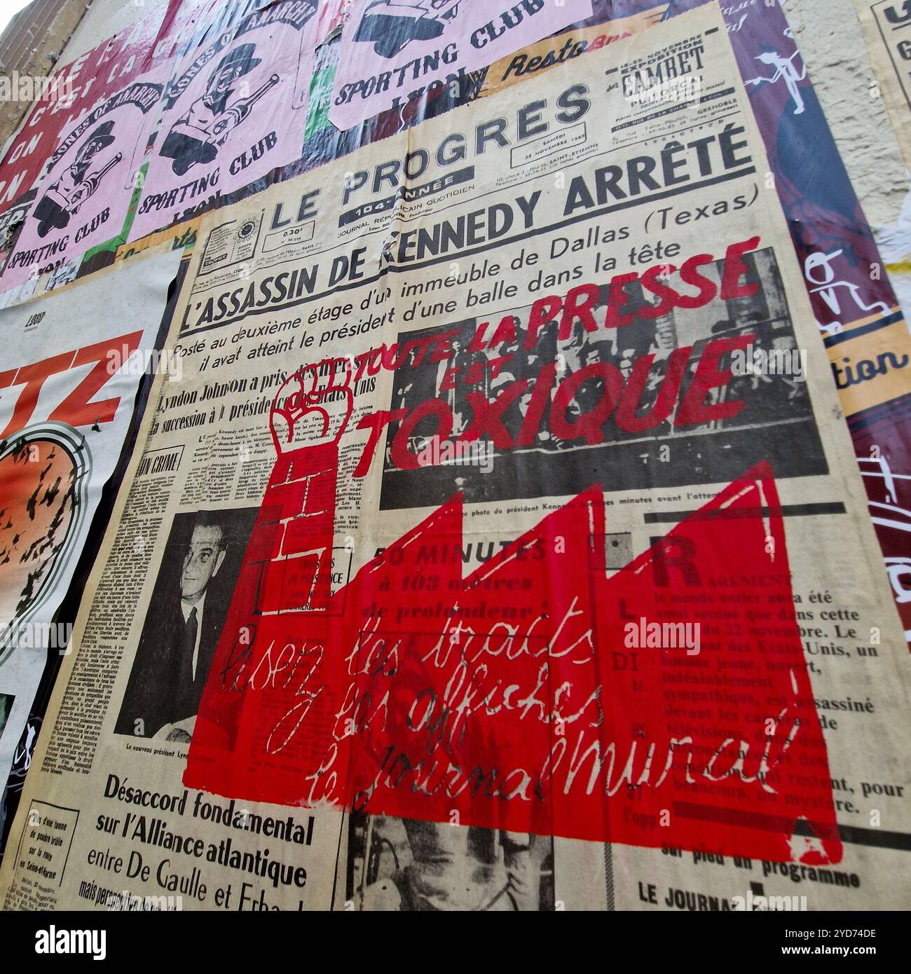 On the walls of La Croix-Rousse district, Lyon, France Stock Photo - Alamy