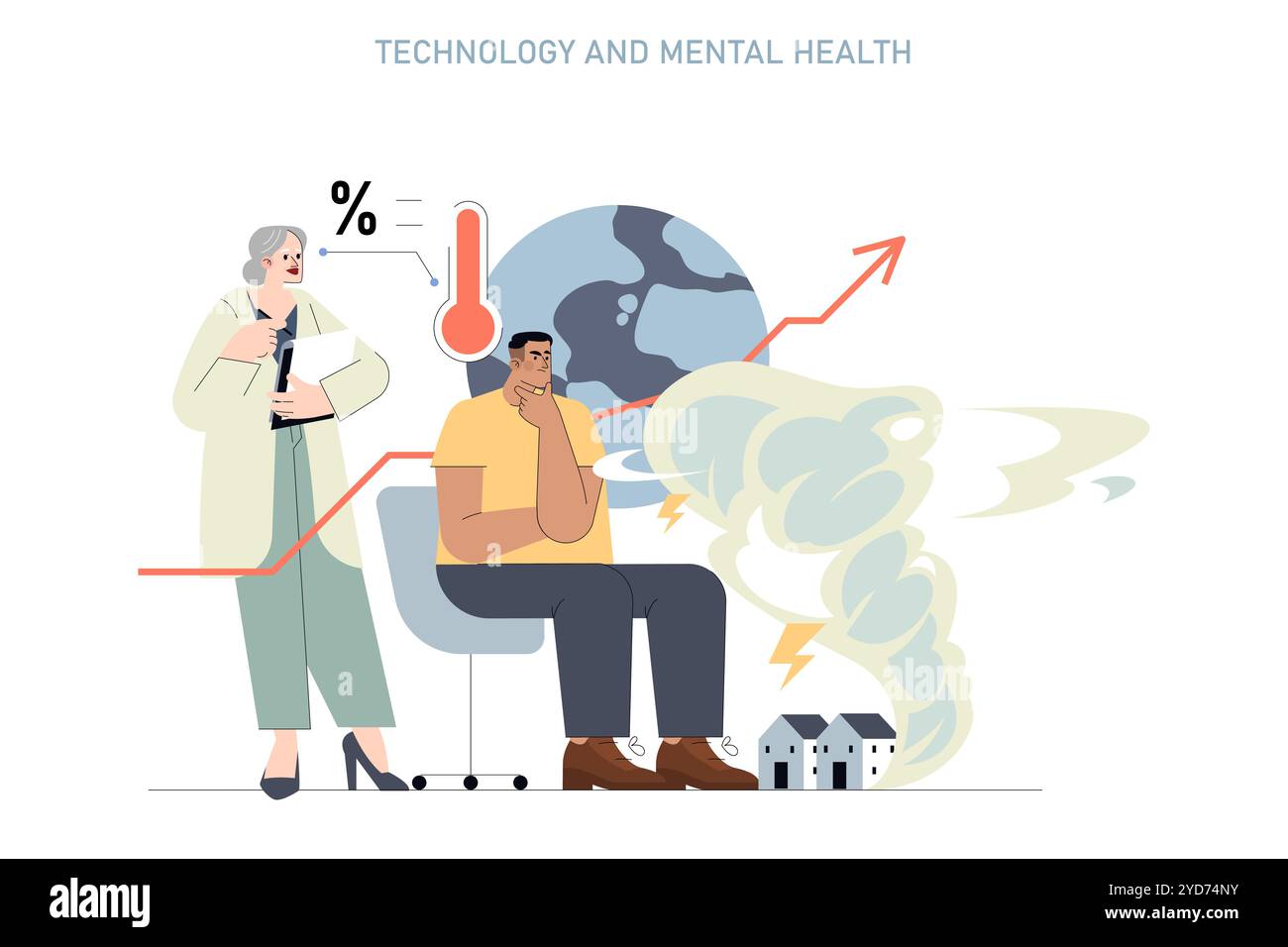 Psychology concept. Exploring the effects of technology on mental well ...