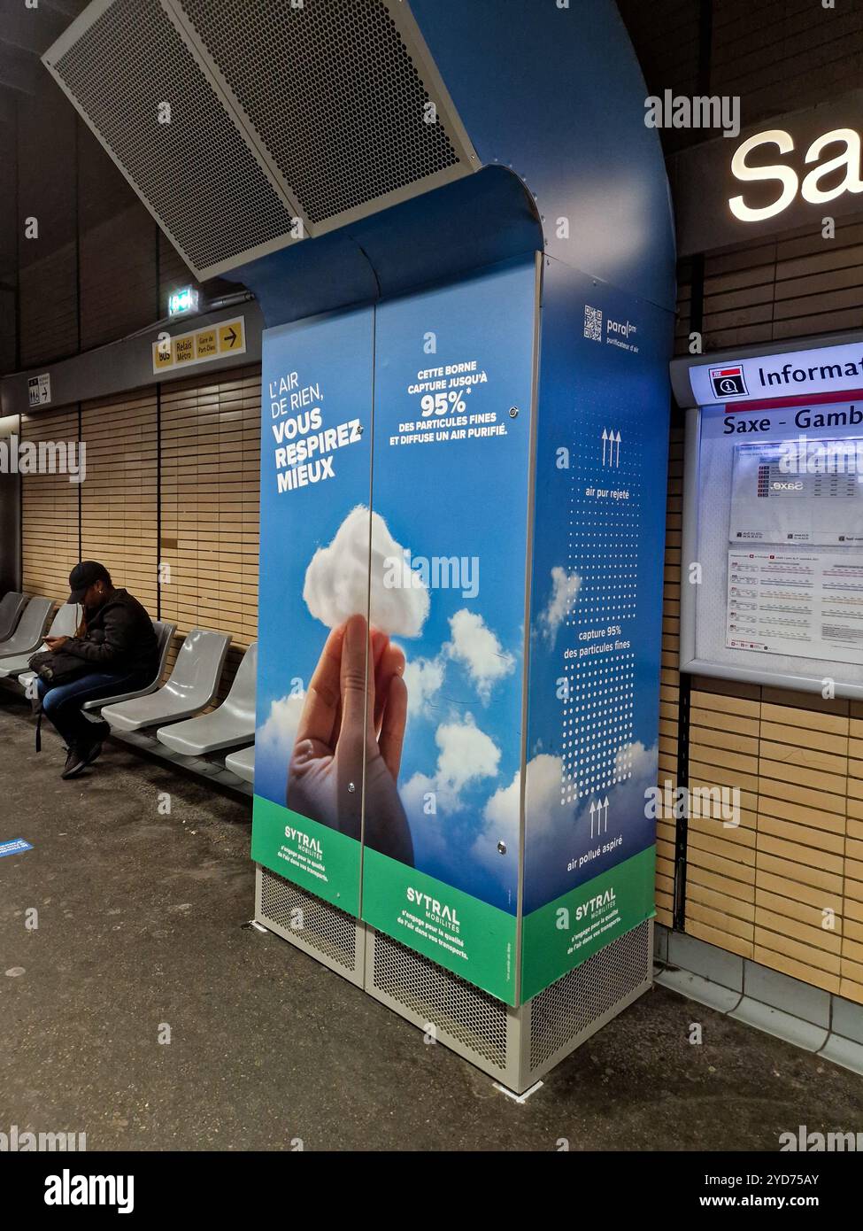Brand new ventilation system, Lyon's underground, Lyon, France Stock ...