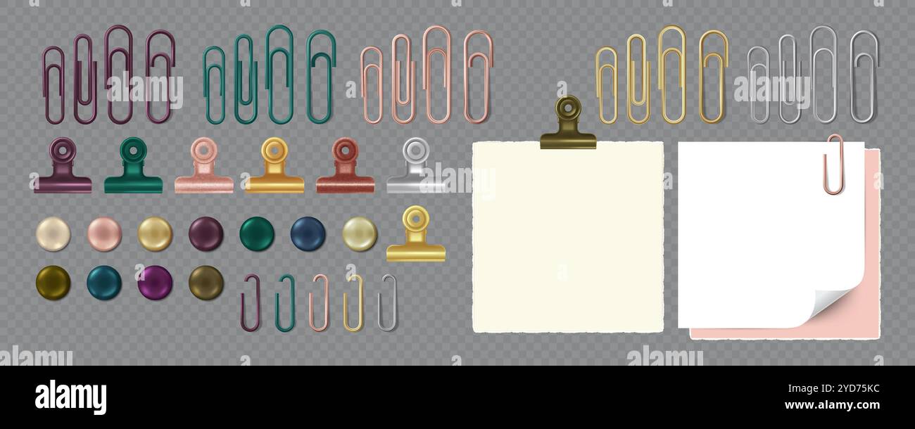 Collection of Paper clips, Banner Drawing Pins, and Paper holders ...