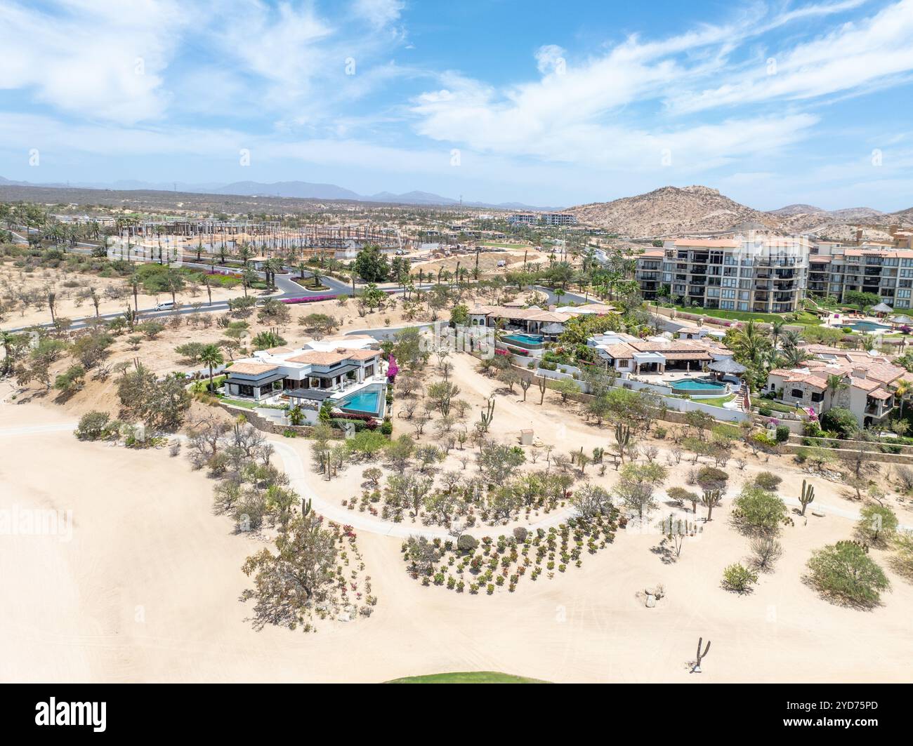 Aerial view of resorts in Cabo San Jose, Baja California Sur, Mexico ...