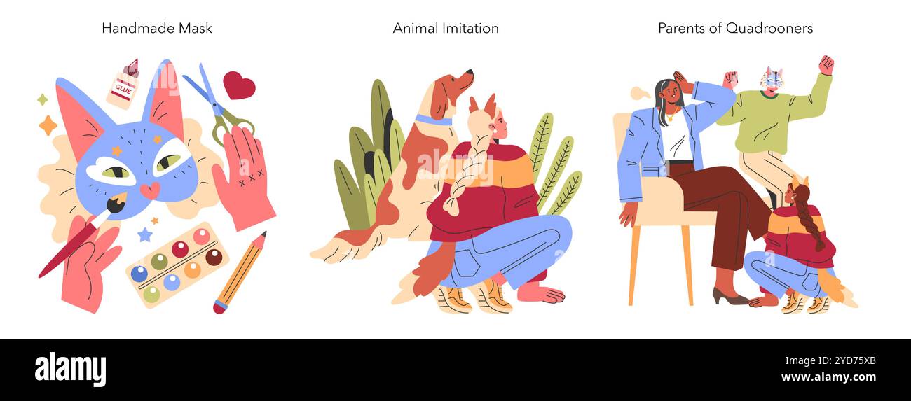 Quadrooners set. Creative expressions and familial interactions ...