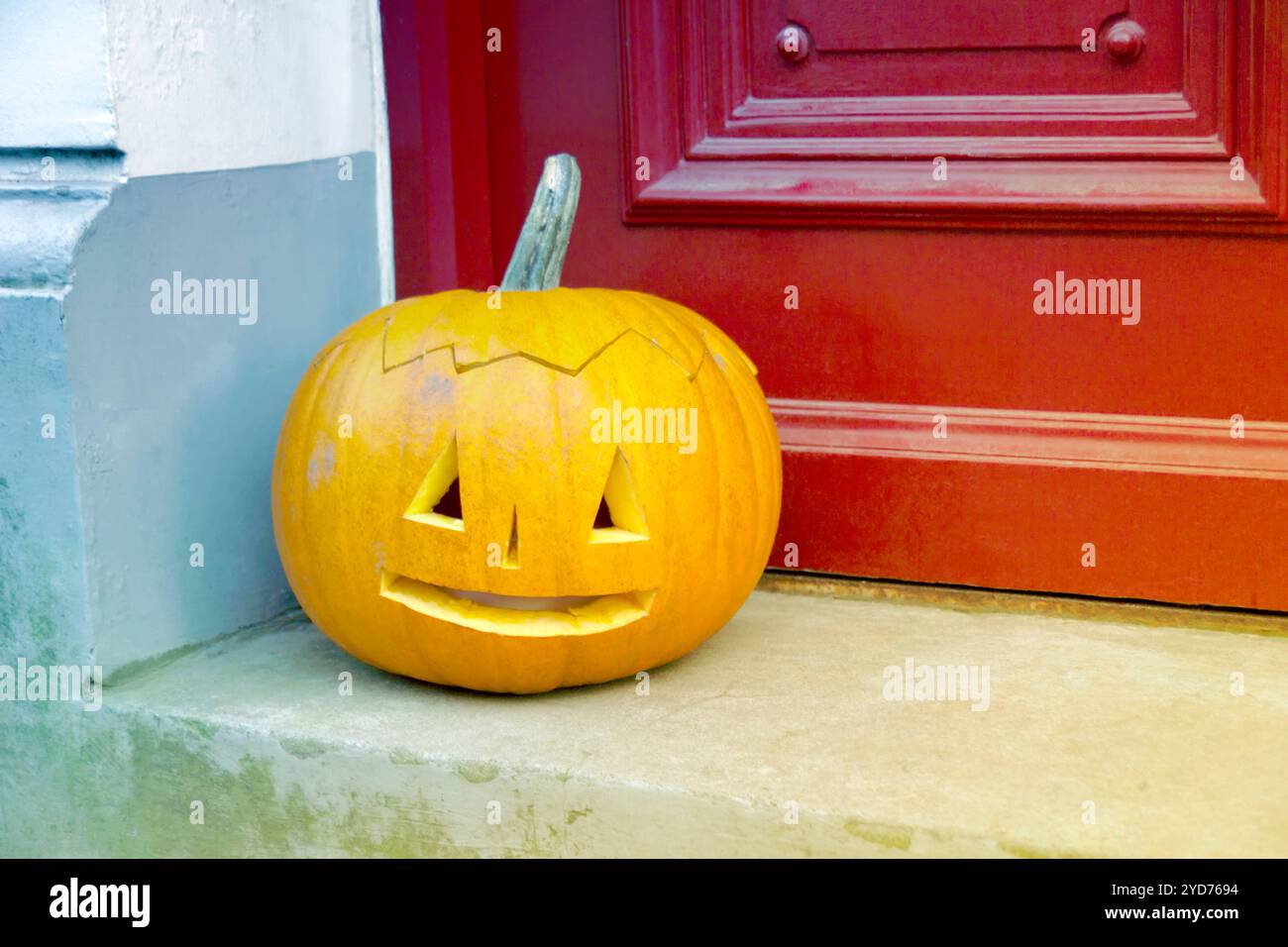 Pumpkin with face Stock Photo - Alamy