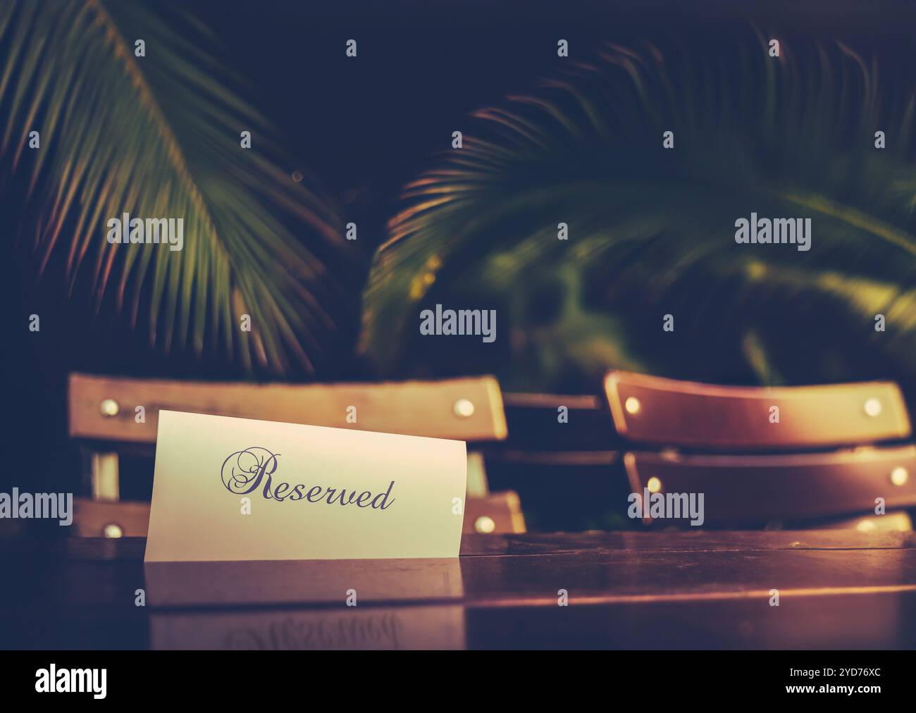 Reserved Table At A Tropical Resort Restaurant Stock Photo - Alamy