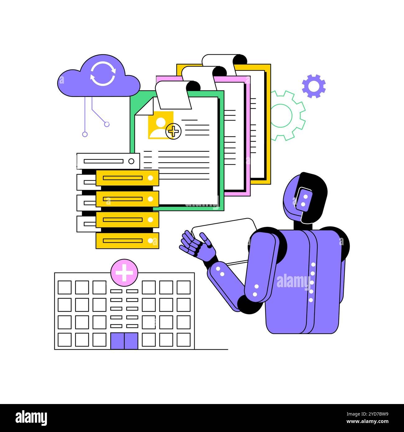 AI-Optimized Electronic Health Records abstract concept vector ...