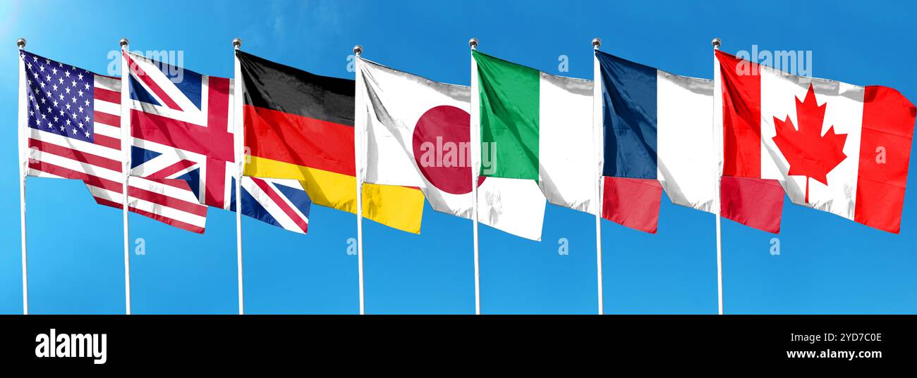 Flags of the world G7, G7, countries, seven major developed economies ...