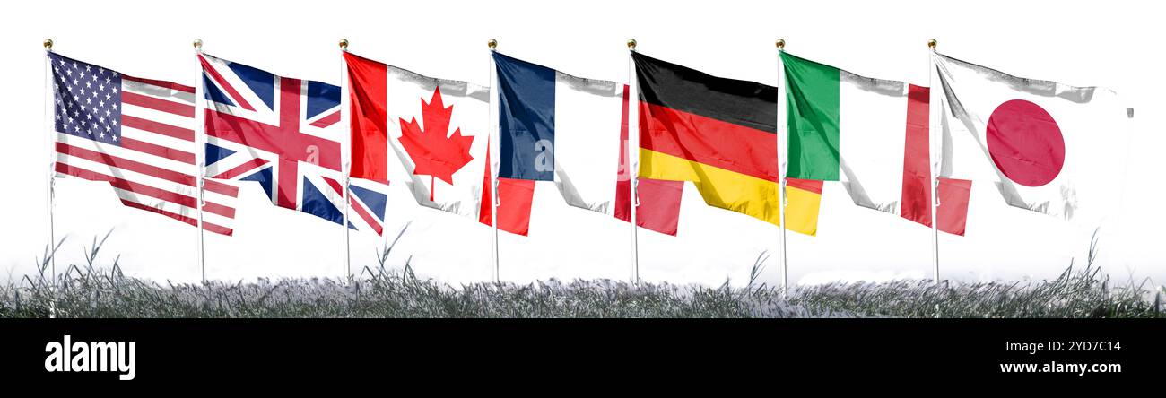 Flags of the world G7, G7, countries, seven major developed economies ...