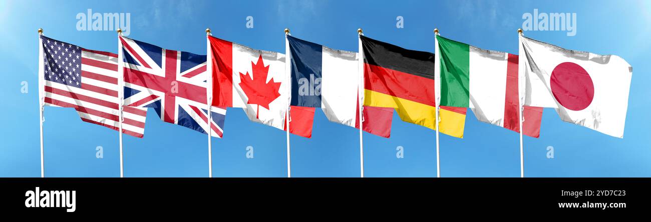 Flags of the world G7, G7, countries, seven major developed economies ...