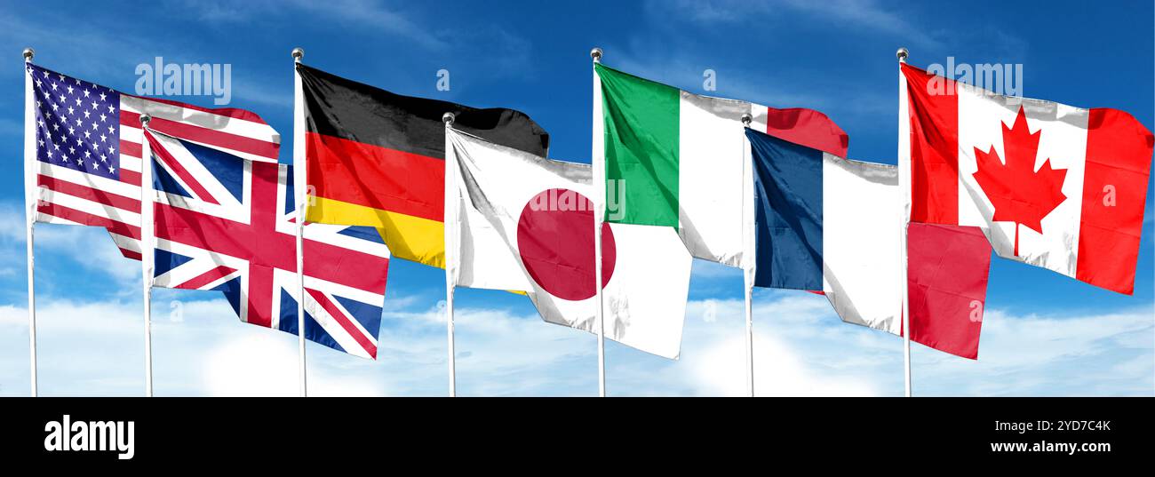 Flags of the world G7, G7, countries, seven major developed economies ...