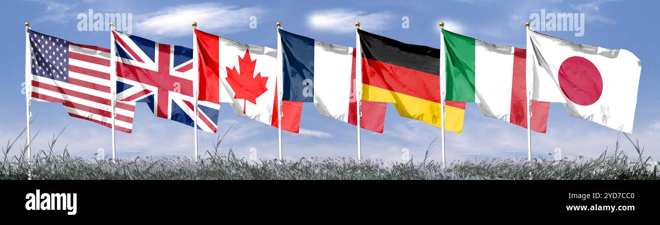 Flags of the world G7, G7, countries, seven major developed economies ...