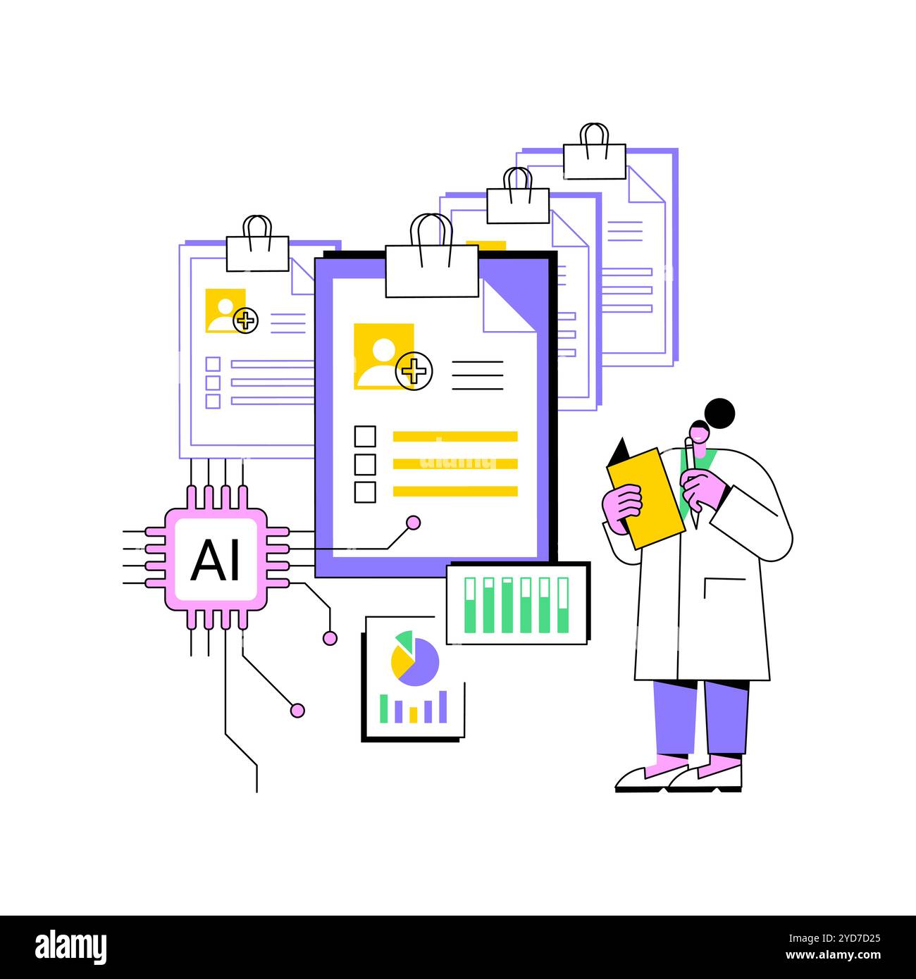 AI-Backed Proactive Health Management abstract concept vector ...