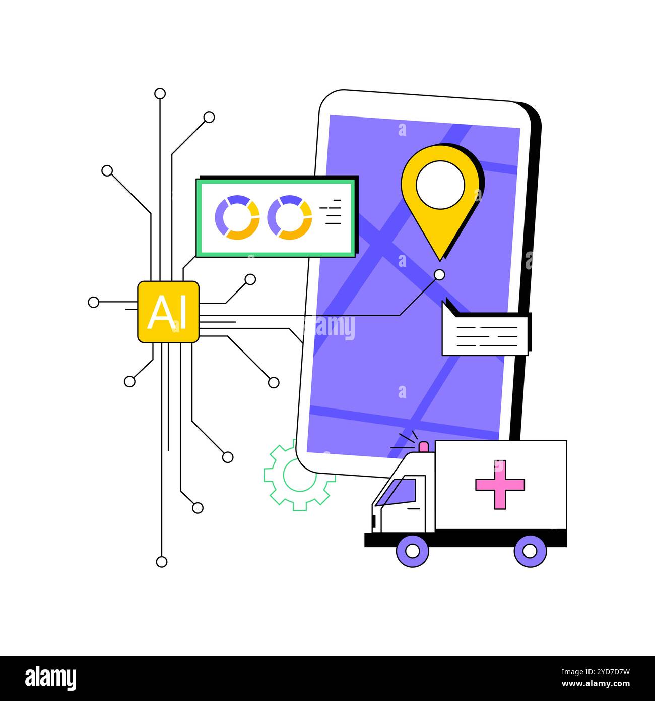 AI-Enhanced Emergency Response abstract concept vector illustration ...