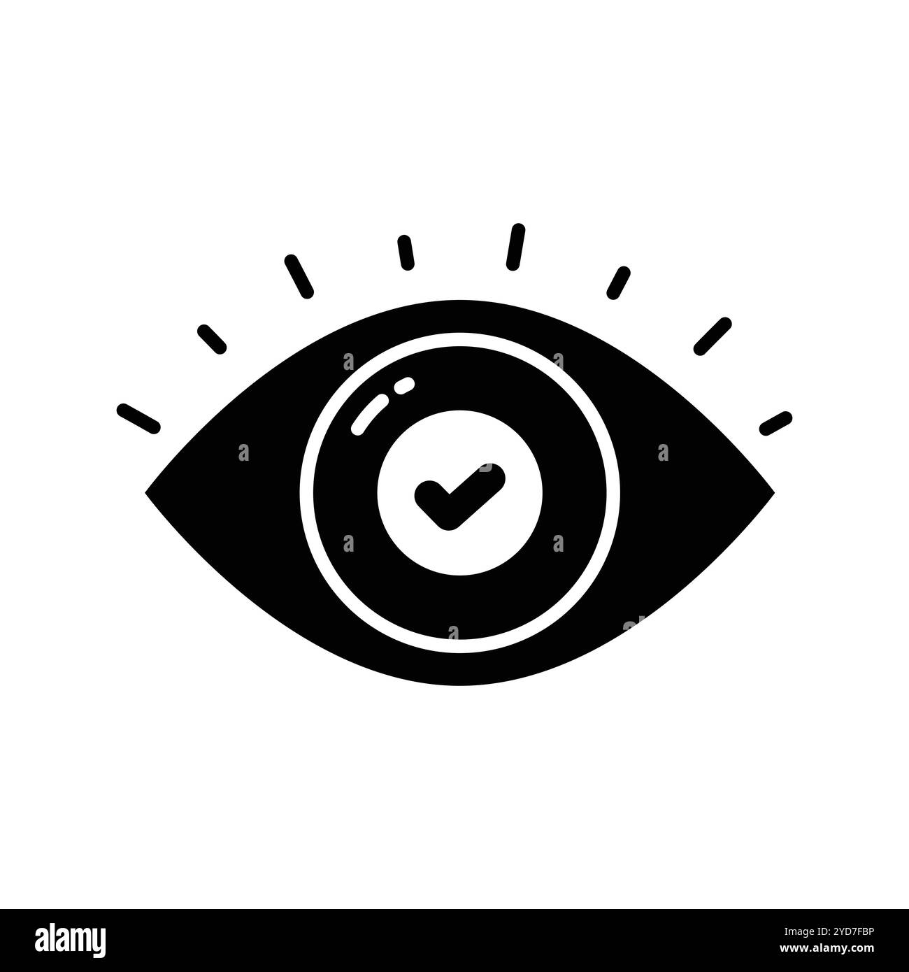 Check mark inside eye, trendy vector of business monitoring, editable ...