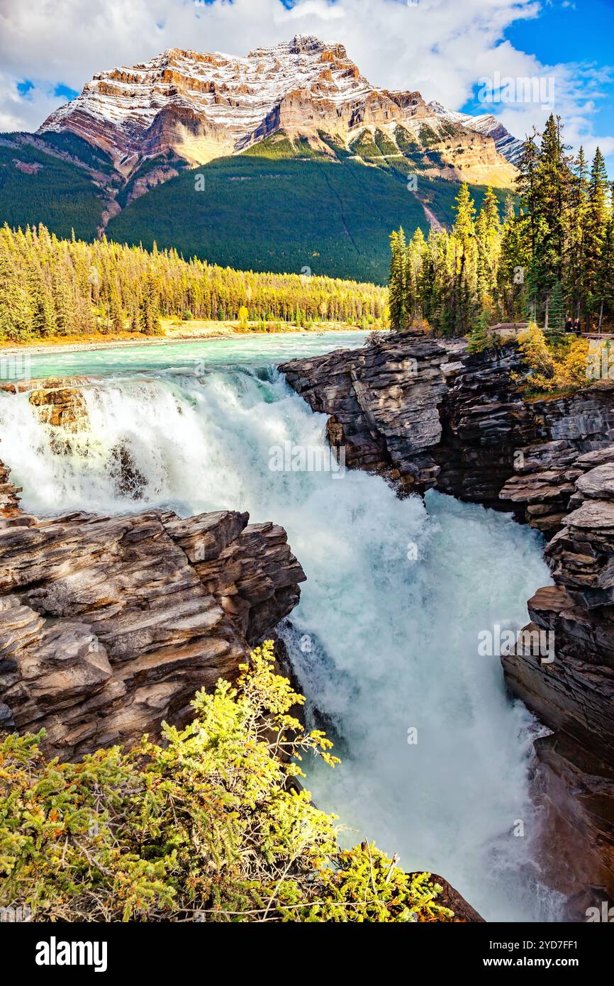The most powerful waterfall in Alberta Stock Photo - Alamy