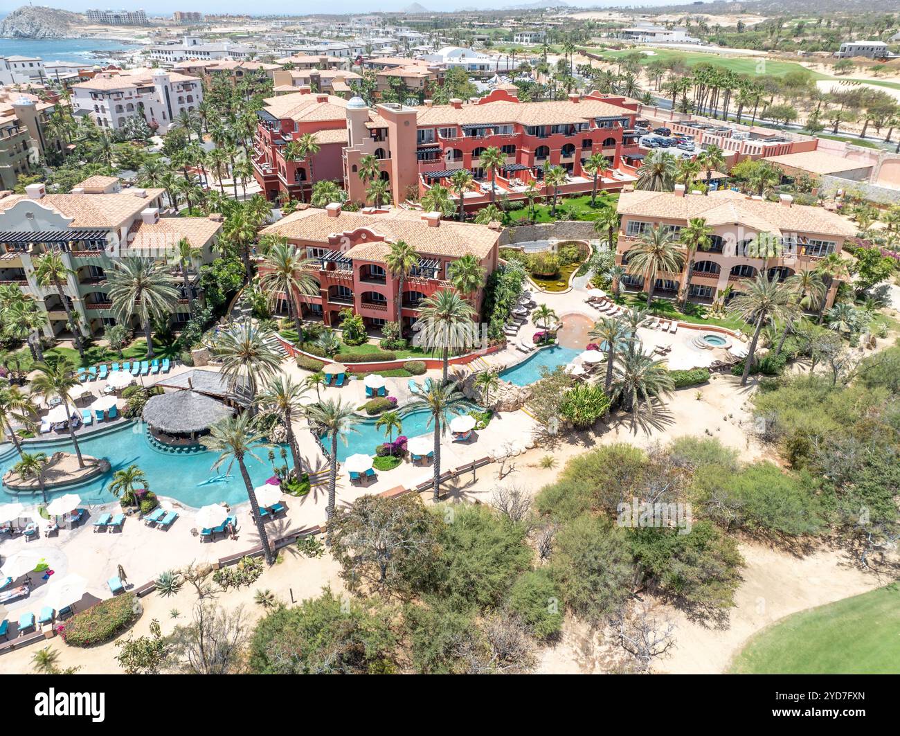 Aerial view of resorts in Cabo San Jose, Baja California Sur, Mexico ...