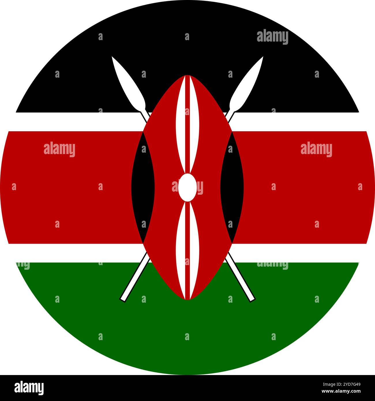 Kenya Circle Flag, Circle Flag of Kenya, Vector Images Stock Vector ...