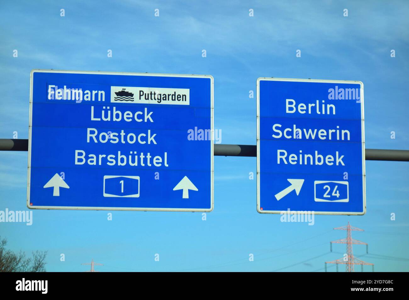 Motorway sign towards Fehmarn, Germany Stock Photo - Alamy