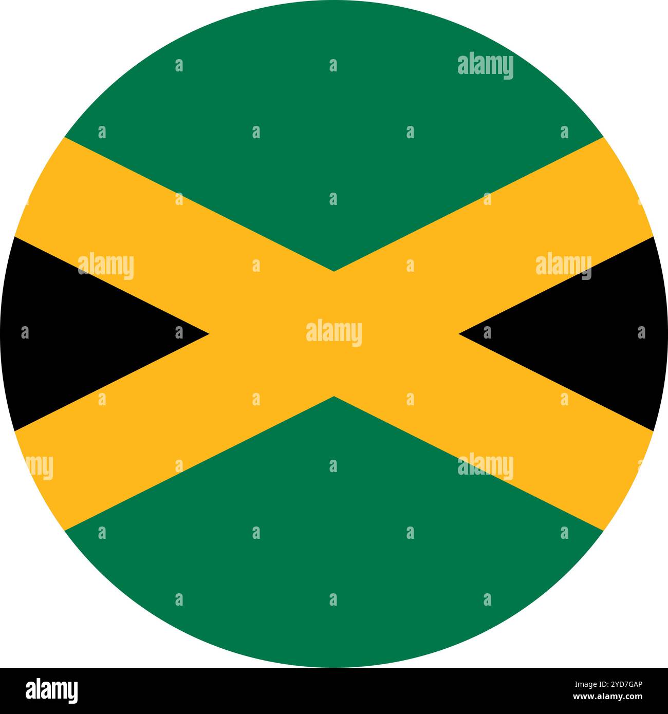 Jamaica Circle Flag, Circle Flag of Jamaica, Vector Images Stock Vector ...