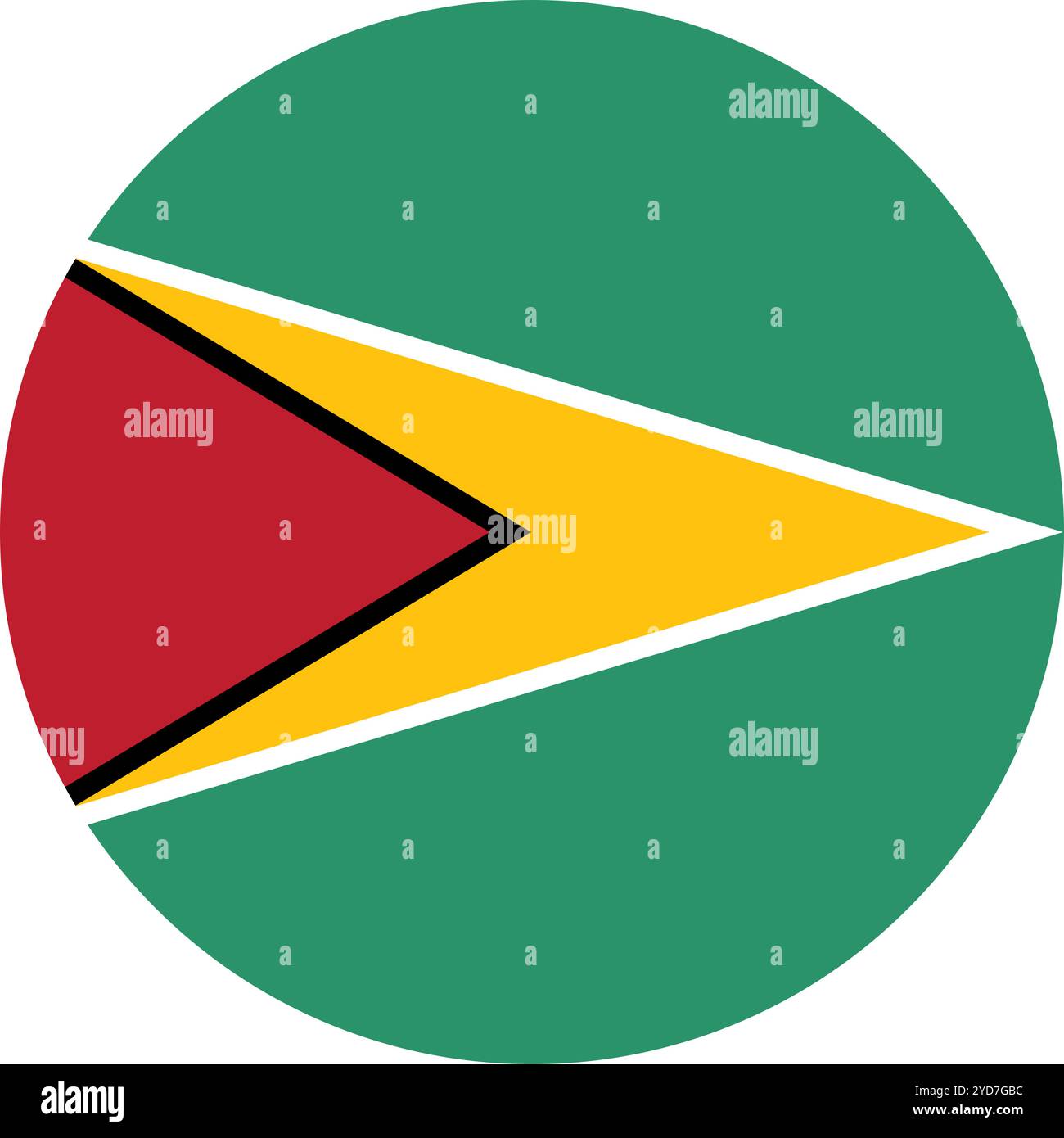 Guyana Circle Flag, Circle Flag of Guyana, Vector Images Stock Vector Image & Art - Alamy