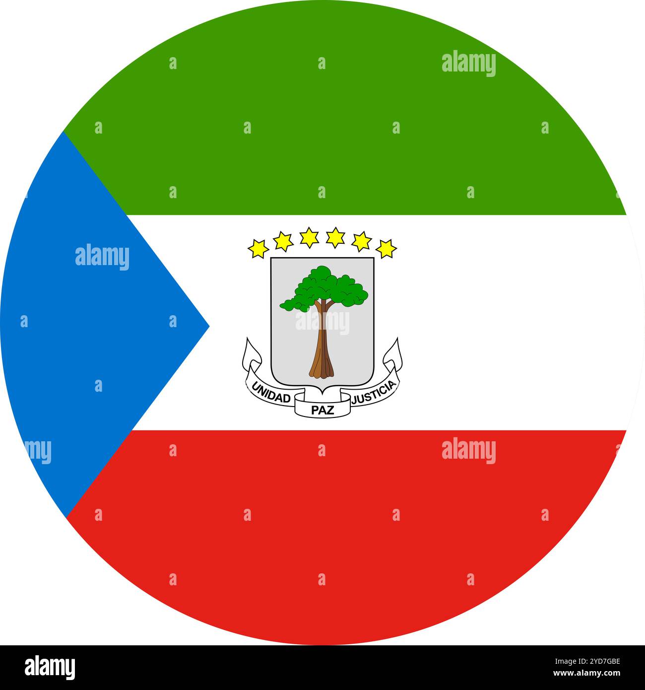 Equatorial Guinea Circle Flag, Circle Flag of Equatorial Guinea, Vector Images Stock Vector ...