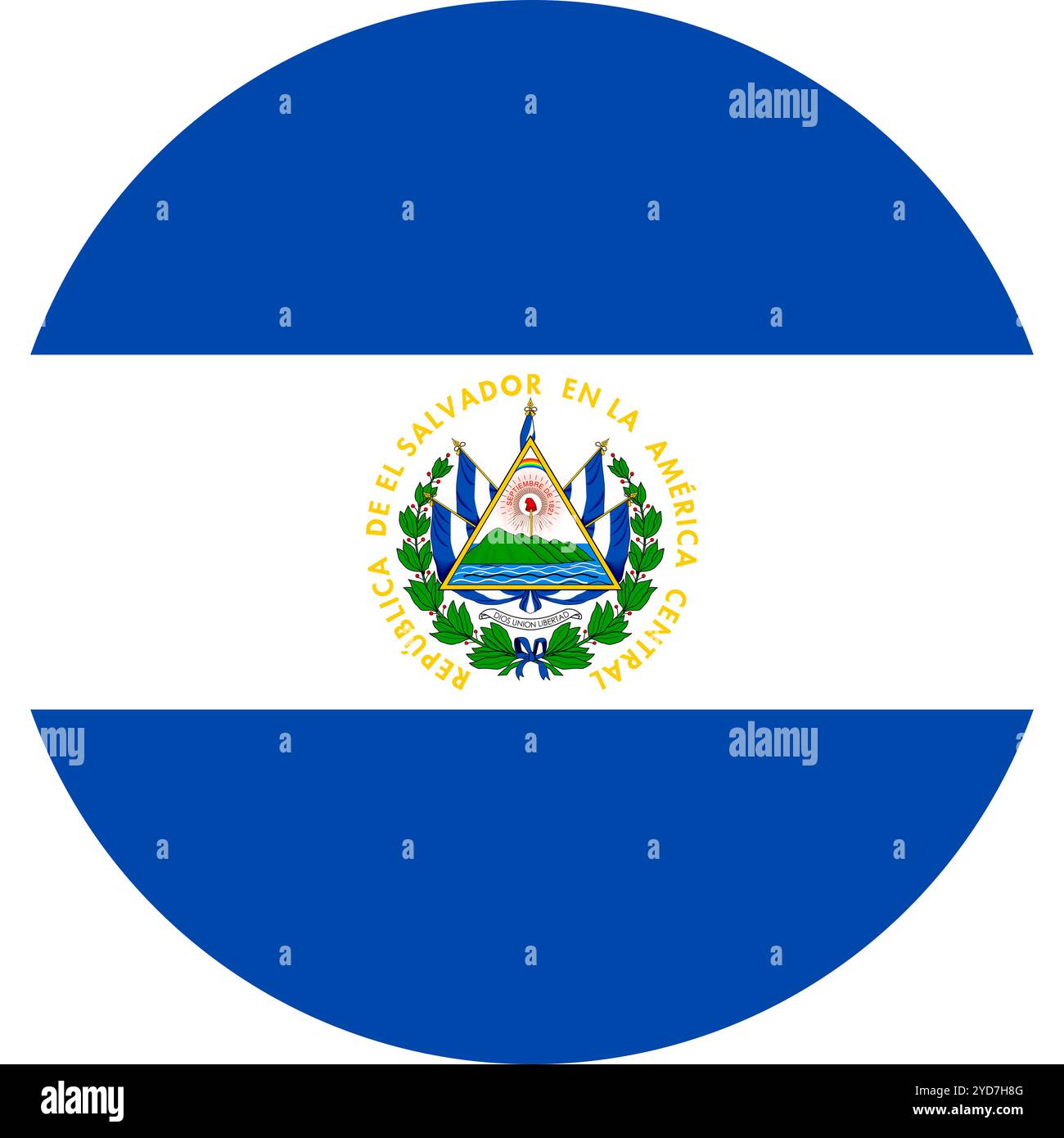 El Salvador Circle Flag, Circle Flag of El Salvador, Vector Images ...
