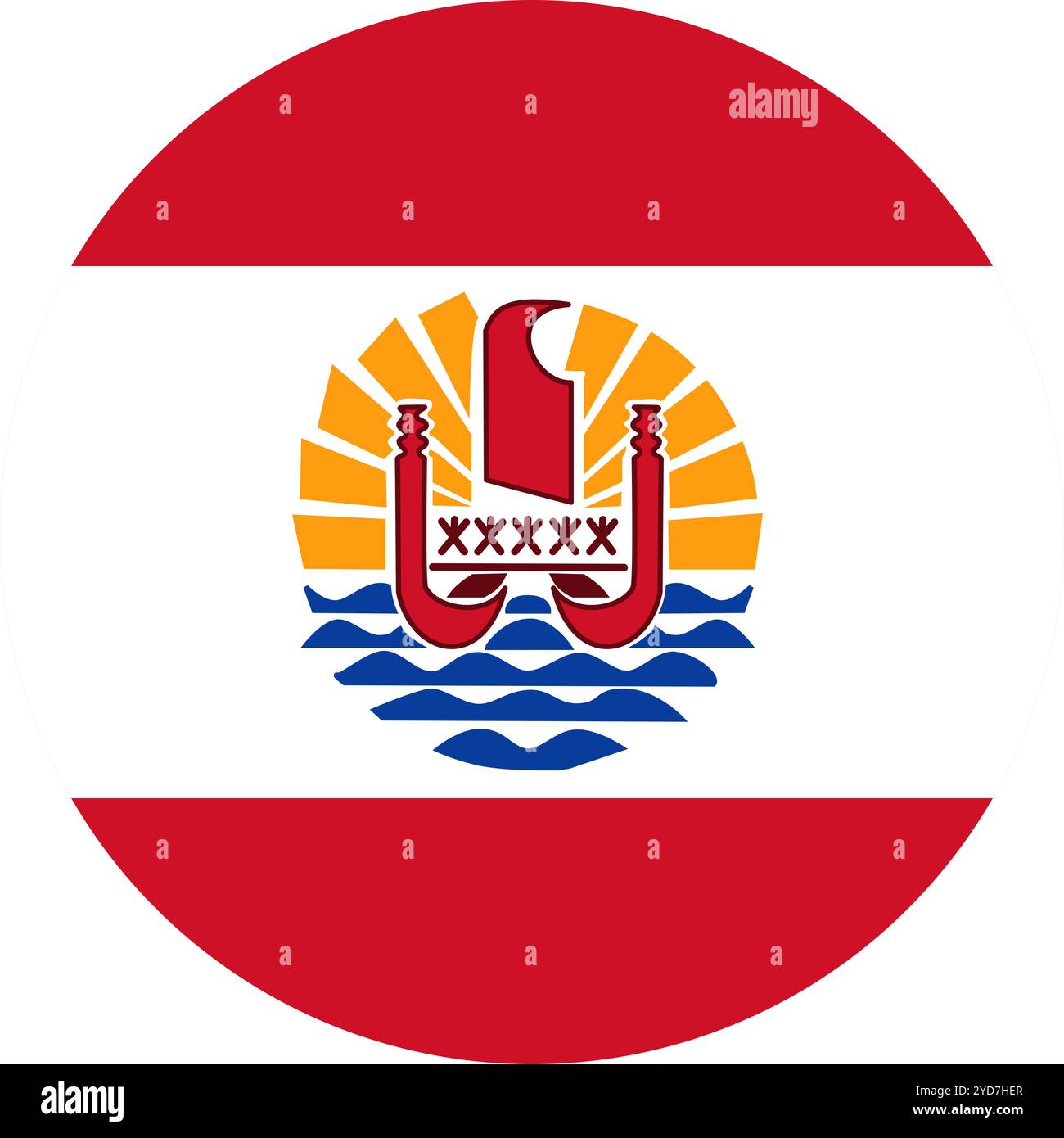French Polynesia Circle Flag, Circle Flag of French Polynesia, Vector ...