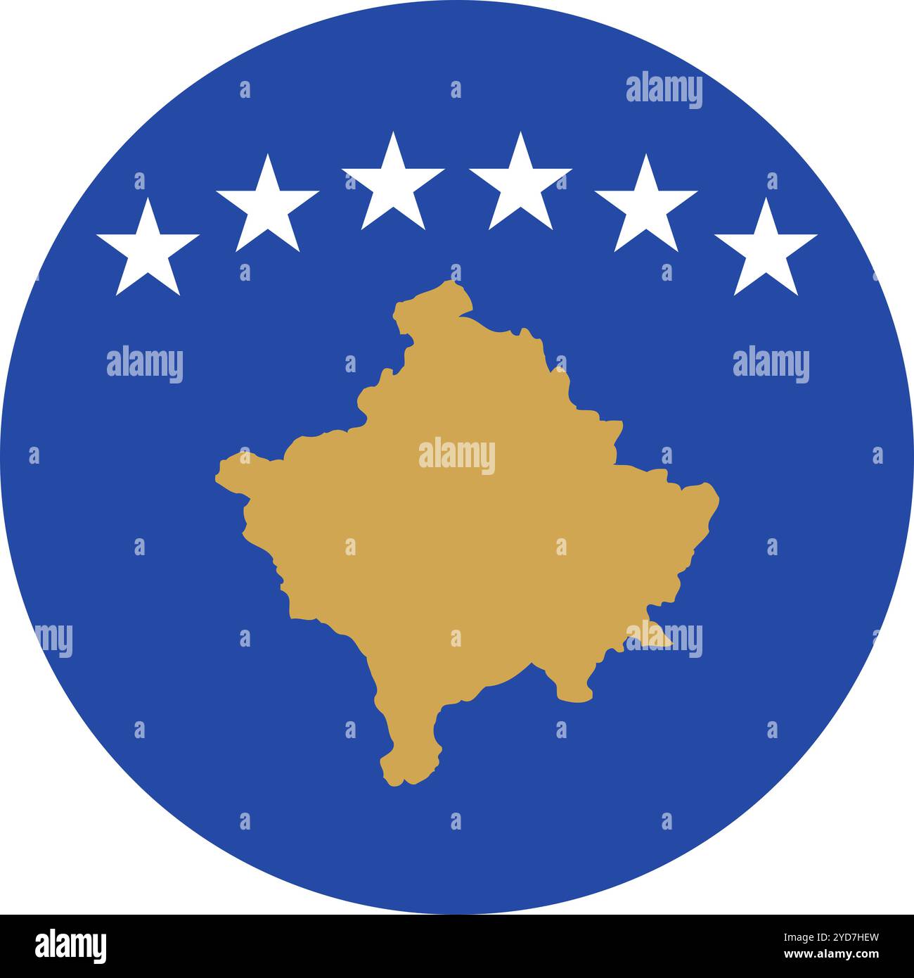 Kosovo Circle Flag, Circle Flag of Kosovo, Vector Images Stock Vector ...