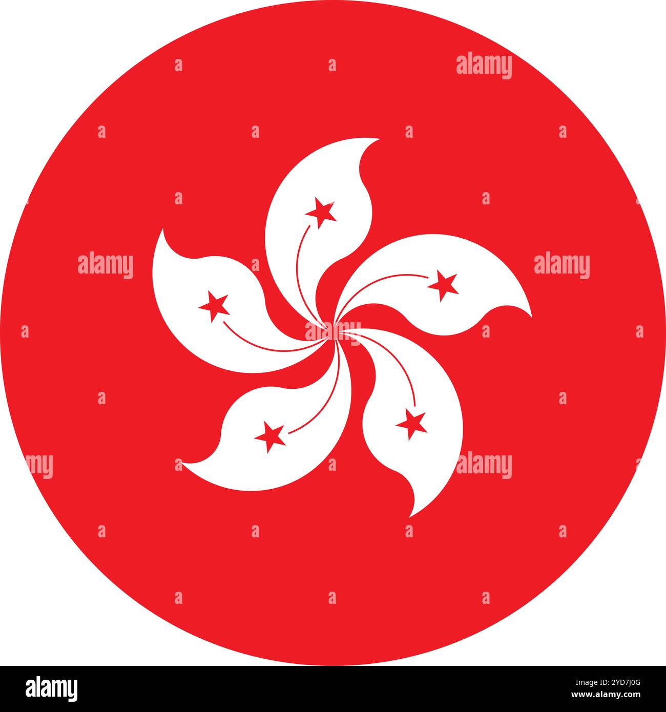 Hong Kong Circle Flag, Circle Flag of Hong Kong, Vector Images Stock ...