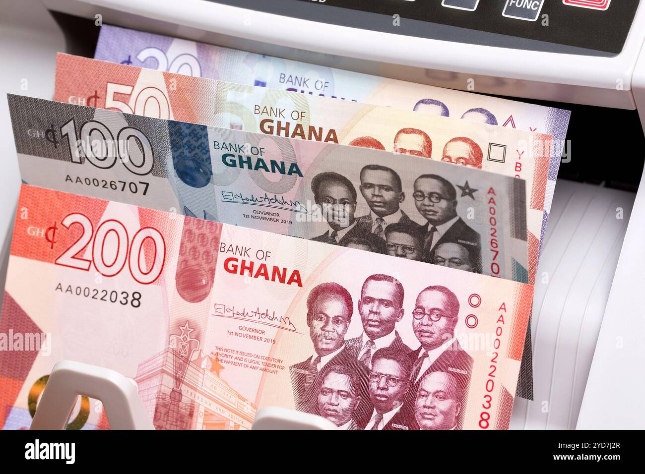 Ghanaian cedi in a counting machine Stock Photo - Alamy
