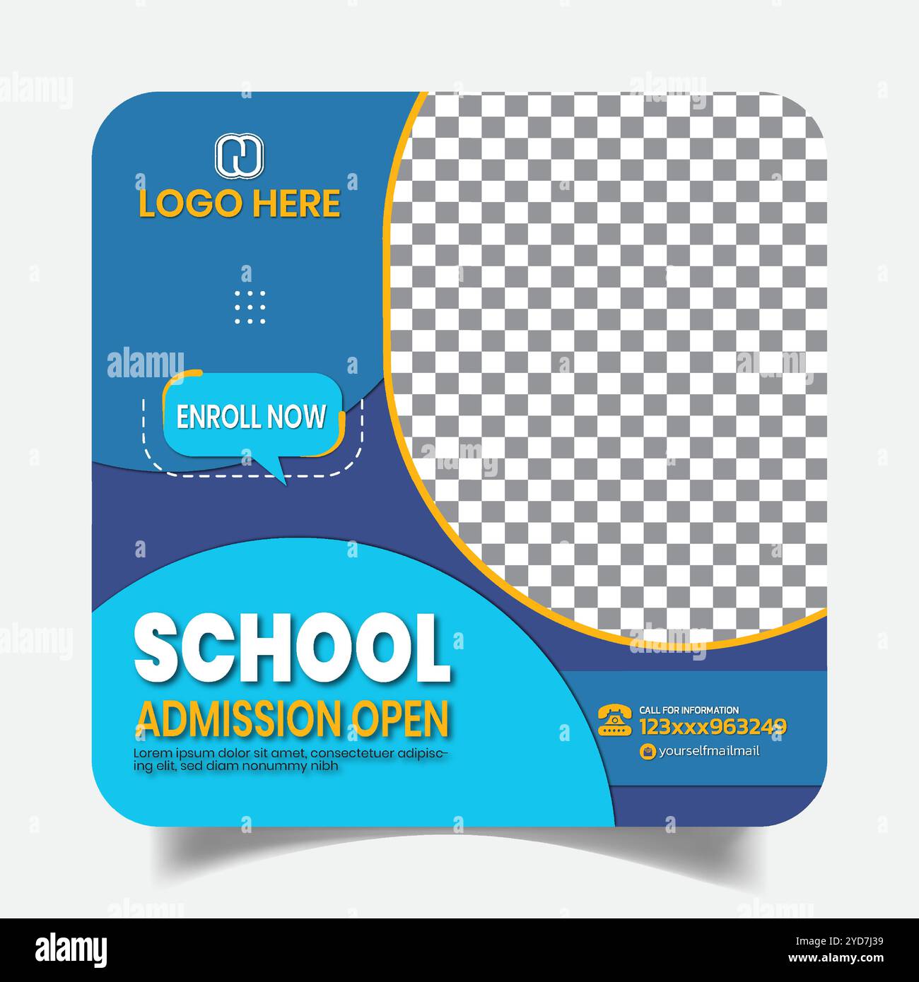 Kids School Modern Social Media Post Design Stock Vector Image & Art ...
