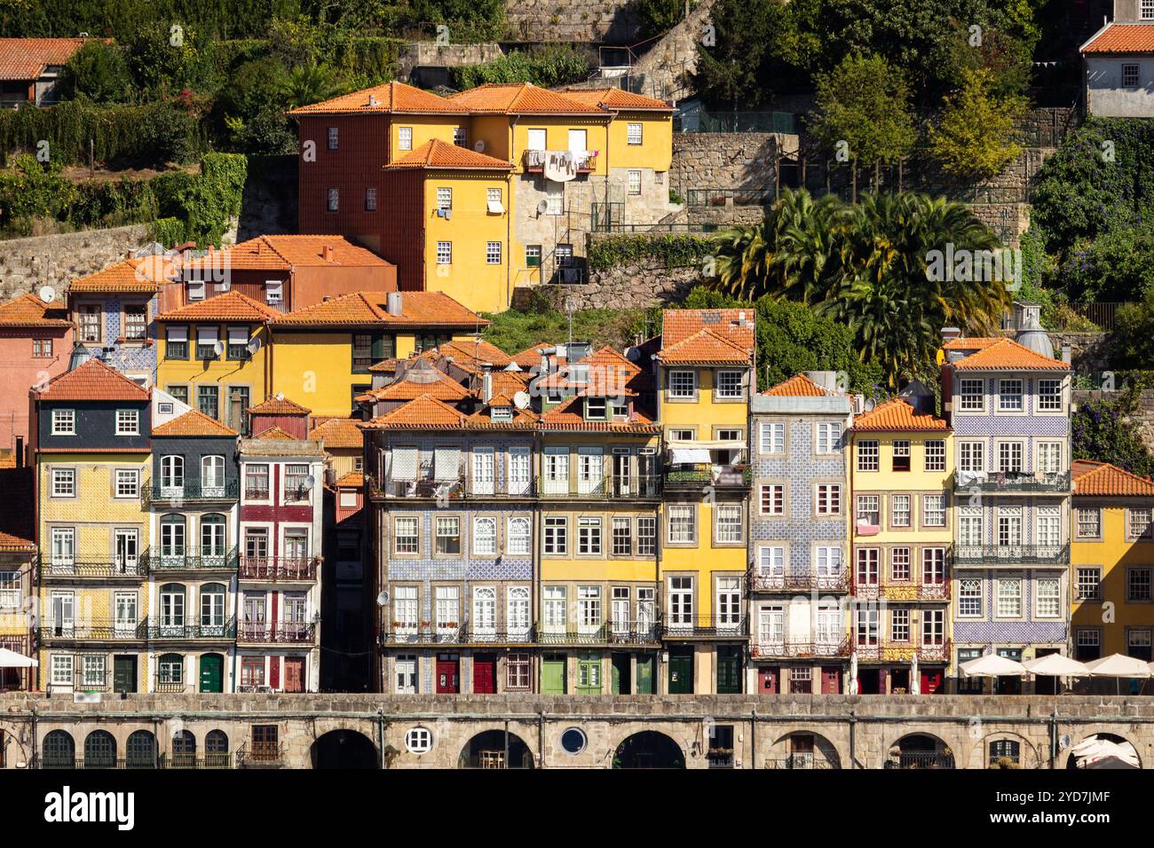 Colorful Houses of Porto Ribeira with Traditional Facades Stock Photo ...