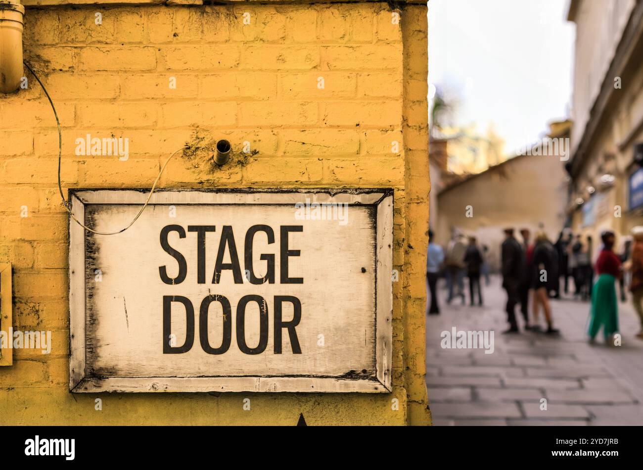 A Queue Forming Outside A Theatre Before A Performance Stock Photo - Alamy