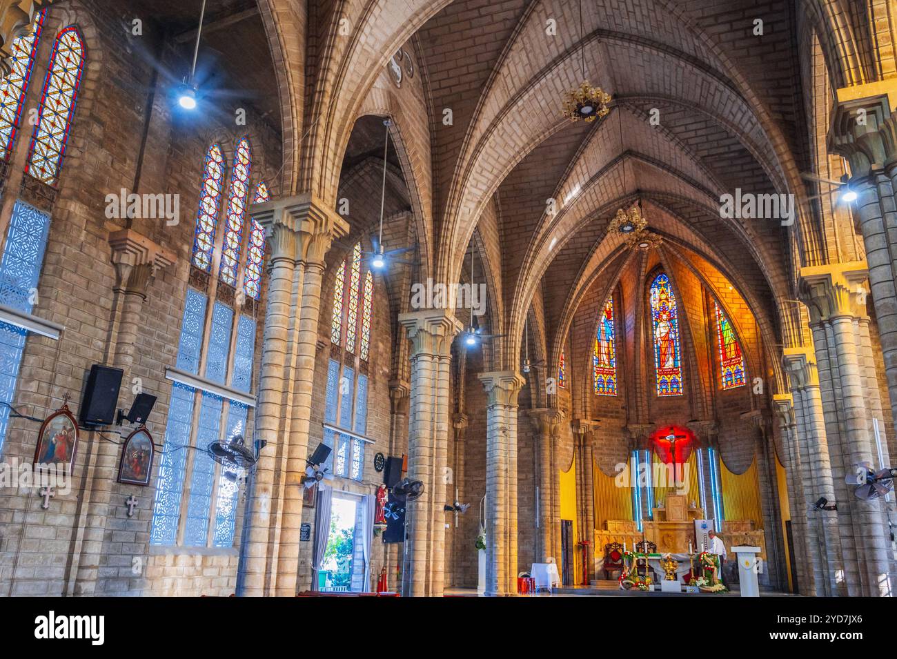 Interior of French Christ the King Cathedral also called Nha Trang ...