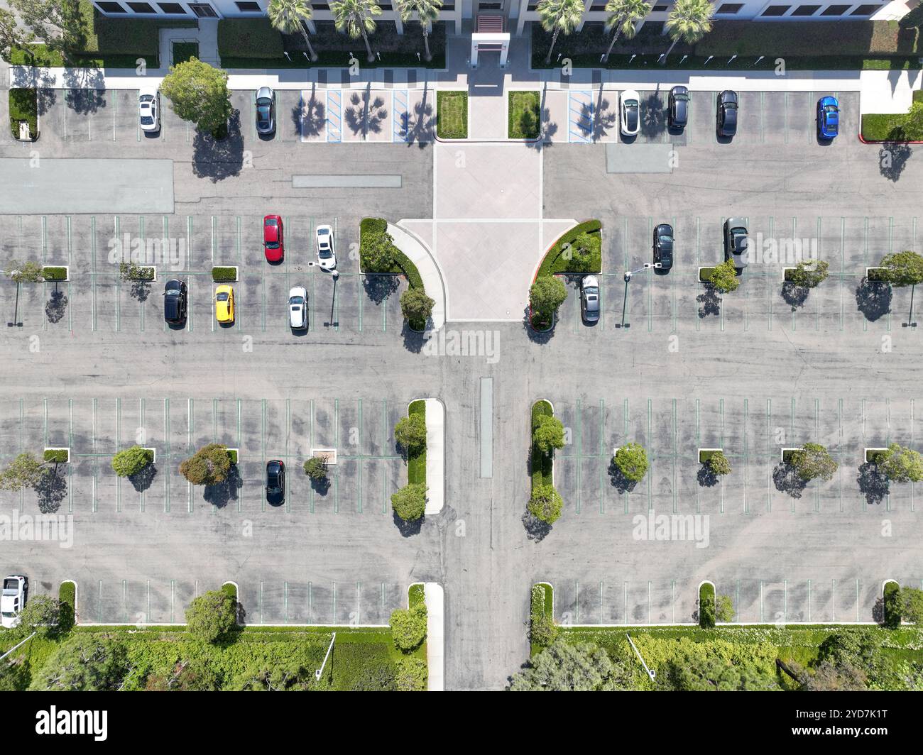 Aerial view of open car parking lot Stock Photo - Alamy